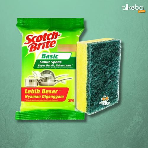 Jual Sabut Spon Sponge 3M Scotch Brite Hijau kuning Cuci piring ...