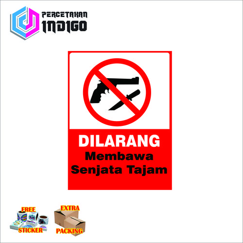 Jual plat alumunium rambu dilarang membawa senjata tajam - Kab. Bekasi ...