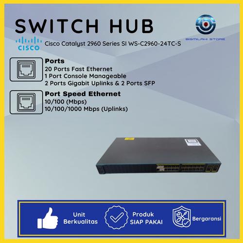 Jual Switch Hub Cisco Catalyst 2960 Series SI 24 Port n 2 Gigabit n 2 ...