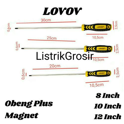 Jual Obeng Plus Magnet 8 10 12 Inch Gagang Karet Obeng + Plus Leher ...