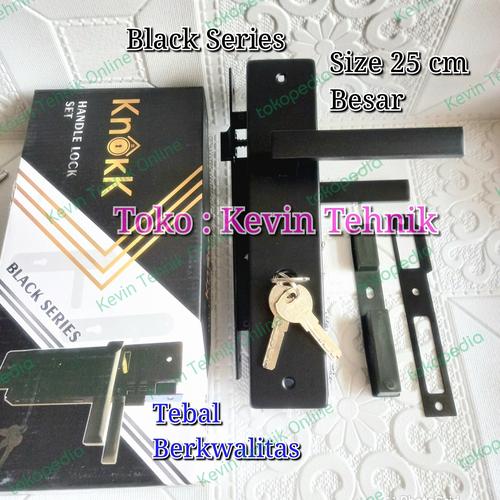 Promo Kunci Pintu Besar Set Hitam, Gagang Kunci Rumah Besar Hitam ...