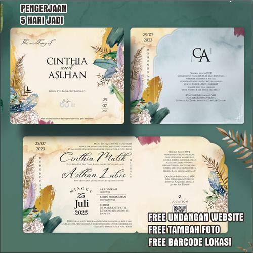 Jual undangan pernikahan modern undangan elegan undangan pernikahan ...