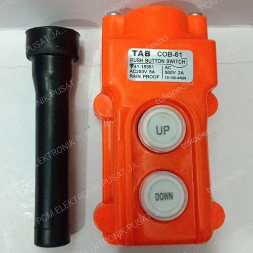 Jual 2840 push button switch tab hoist cob-61 up down 2 tombol lift ...