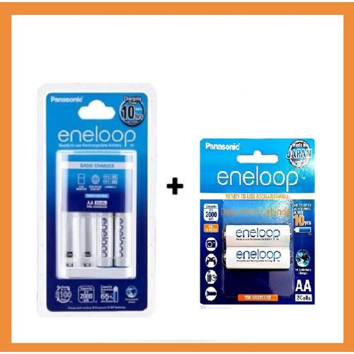 Jual PAKET Panasonic Basic Charger AA isi 2 + Baterai Eneloop AA Isi 2 ...