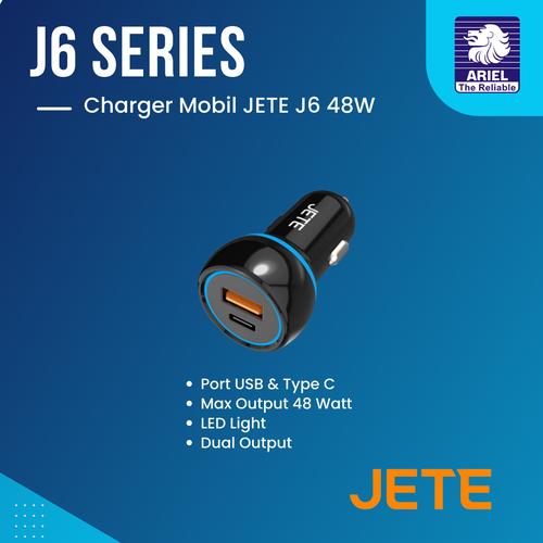 Jual Charger Mobil JETE J6 Dual Output 48W Type C PD QC 3.0 with LED ...