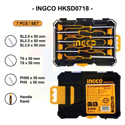 Jual 7 Pcs Precision Screwdriver Set INGCO HKSD0718 - Obeng Presisi set ...