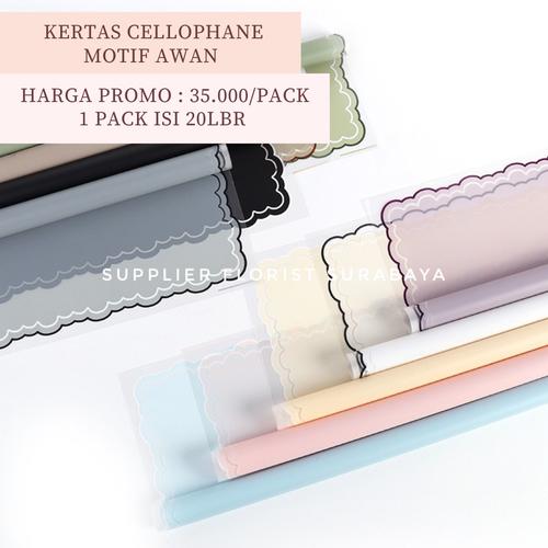 Promo [1 PACK 20 LEMBAR] KERTAS BUNGA CELLOPHANE AWAN KERTAS WRAP RENDA ...