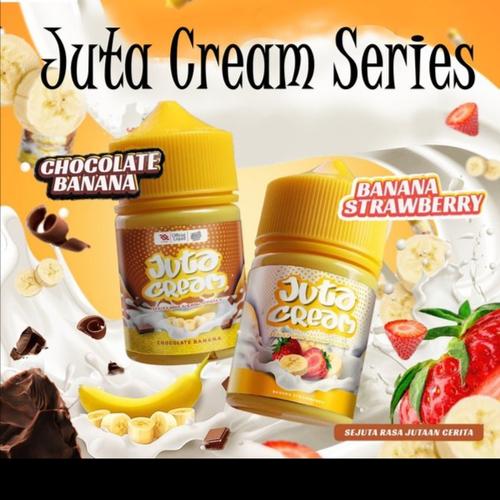 Jual LIQUID FREEBASE LIQUID JUTA CREAM BANANA STRAWBERRY 60ML ORIGINAL ...