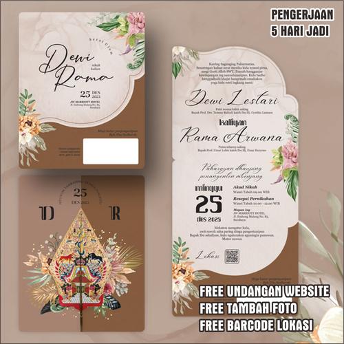 Jual cetak undangan pernikahan murah undangan tema jawa undangan wayang ...
