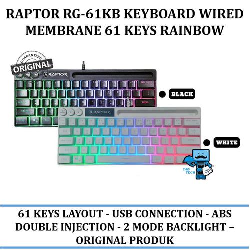Jual Keyboard Raptor Rg-61kb Keyboard Wired Membrane 61 Keys Rainbow ...
