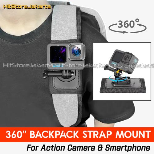 Jual 360° Rotate Backpack Strap For GoPro Insta360 Mounting Tas Ransel ...