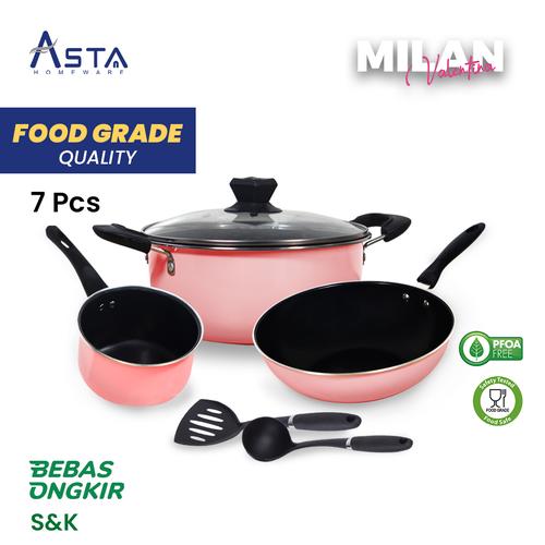 Promo Asta Panci Anti Lengket Valentina Milan Cookware Set 7 pcs - Kota ...