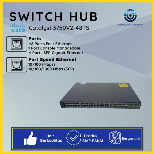 Jual Switch Hub 48 Port Cisco Catalyst 3750 V2 Layer 3 Siap Pakai ...