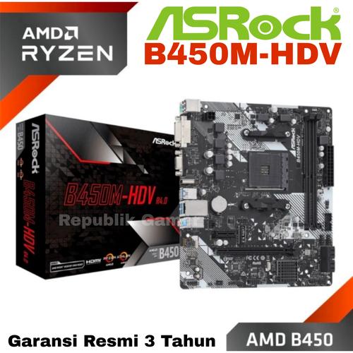Jual Asrock B450M-HDV ( motherboard AMD Ryzen AM4 B450 DDR4 ) - Kota ...