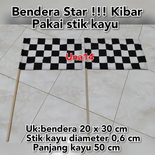 Jual bendera kibar costum 1muka uk20 x30cm stik kayu DM 0,6 panjang50cm ...