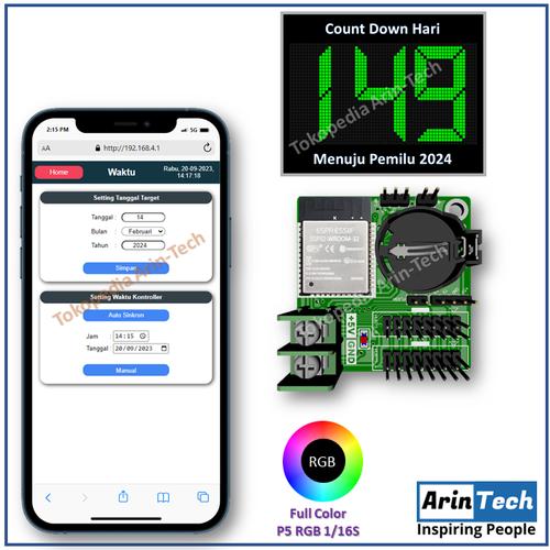 Jual Kontroller Hitung Mundur Pemilu - Countdown Hari Proyek P5 RGB WiFi - Kab. Lampung Tengah ...