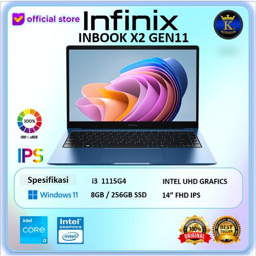 Promo Laptop Infinix INbook X2 i3 1005G1 8GB 256GB SSD WIN11 14" FHD ...
