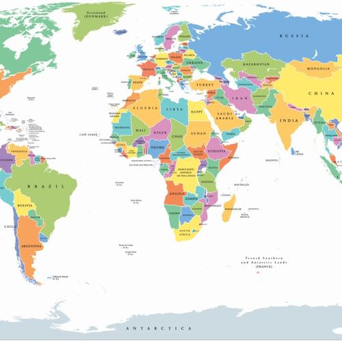 Jual World Map Peta Dunia ukuran besar 240 cm x 120 cm. Bahan Albatros ...