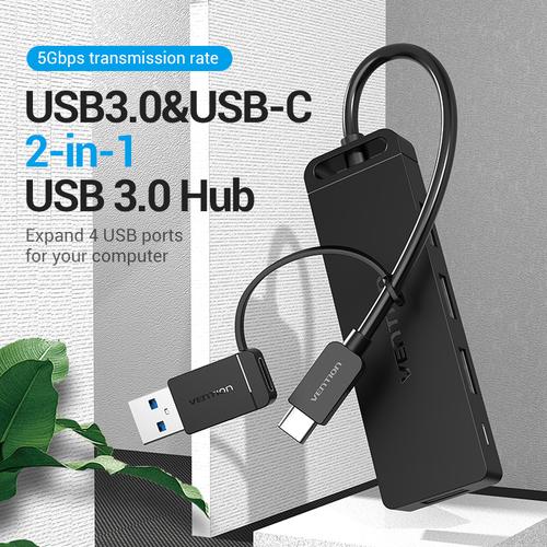 Promo USB 3.0 HUB 4 Ports 2in1 USB C & USB 3.0 with Power Supply ...