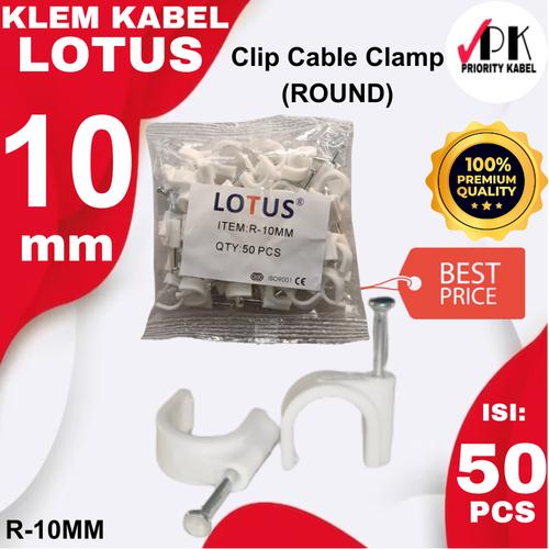 Jual Klem Kabel LOTUS 10MM No.10 Round Clip Kabel Klem Paku Beton isi ...