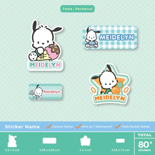 Jual Sticker Nama Waterpoof Pochacco Custom Label Nama - Kota Salatiga ...