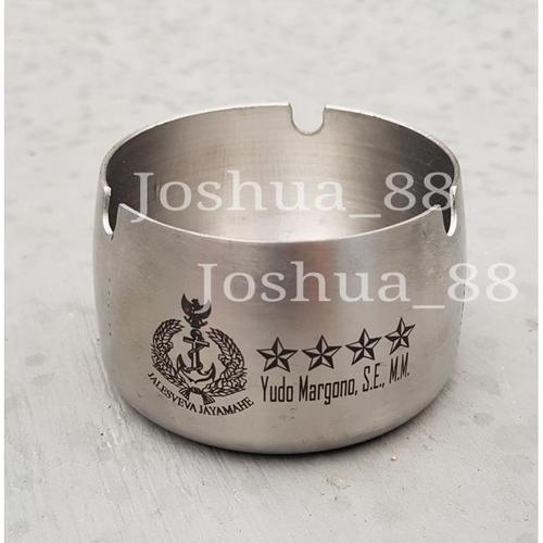 Jual Asbak Stainless Custom ukir Logo TNI AL bisa ukir nama sendiri ...