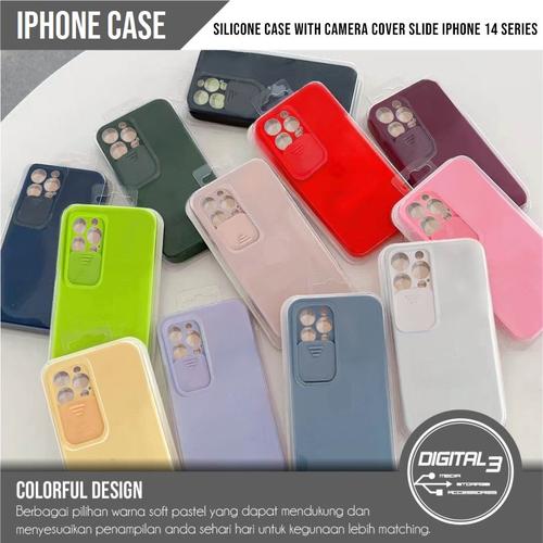 Jual Silicone Case Iphone 14 MAX PRO PLUS Sliding Camera Cover Soft ...