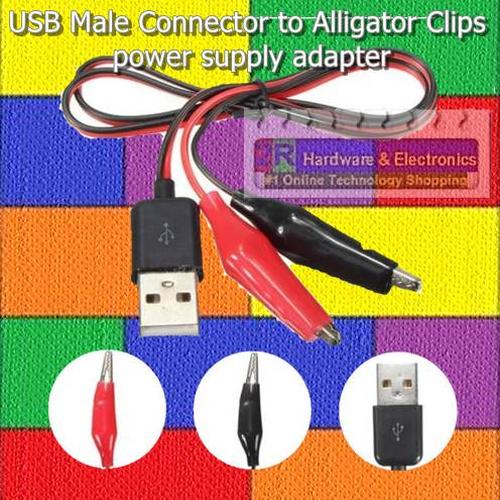 Jual USB Male Connector to Alligator Clips power supply adapter - Kota ...