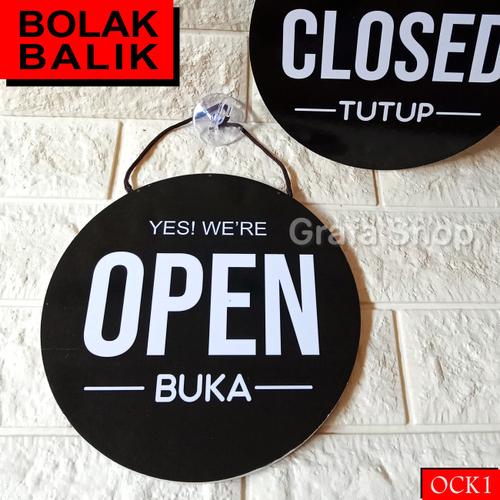 Jual Sign Board Tulisan OPEN CLOSE ( buka tutup ) kayu MDF - Putih ...