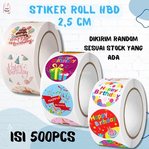 Jual Sticker Label Kemasan Kue Cake Roti Roll Label Happy Birthday isi ...