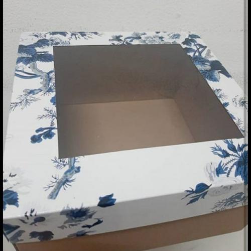 Jual box kotak packaging pudding jendela mika edisi blue flower ...
