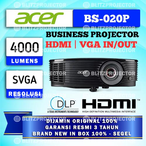 Jual Projector Acer BS - 020 - 3800 Lumens - SVGA - Garansi Resmi ...