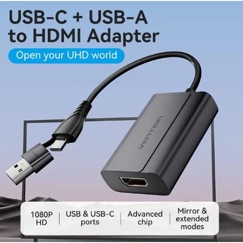 Jual Usb 3 0 To Hdmi Vention 1080p 60hz Dual Usb Type A Dan Type C