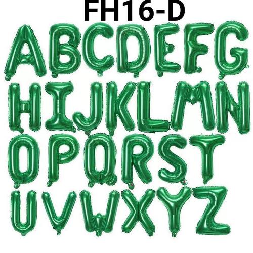 Jual Fh16-D Balon Foil Huruf Abjad Nama 16 Inch 40 Cm Hijau Ijo Green ...