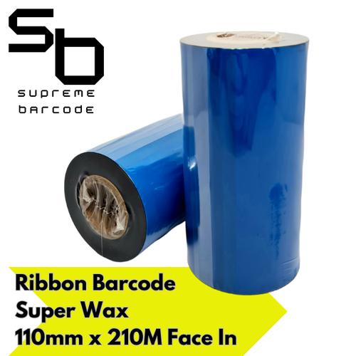 Jual Ribbon Printer Barcode SUPER WAX 110 mm x 210 Meter Core 1" Face ...