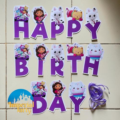 Jual Banner Bunting Flag Happy Birthday HBD Gabby's Gabby Dollhouse ...