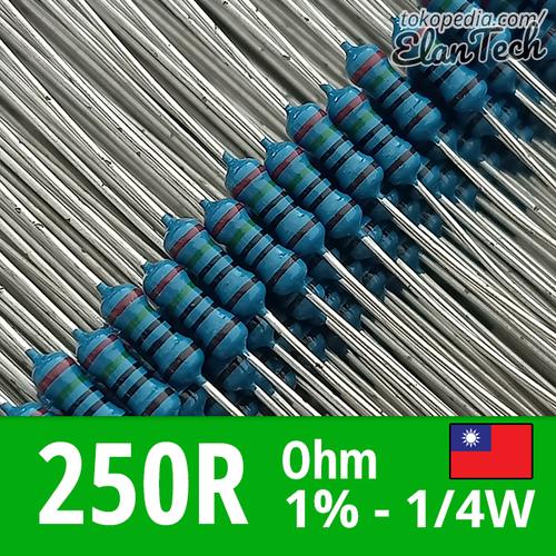 Jual Resistor 250R 1/4W 1% 0.25W 1/4 W 250 Ohm Standard Taiwan ElanTech ...