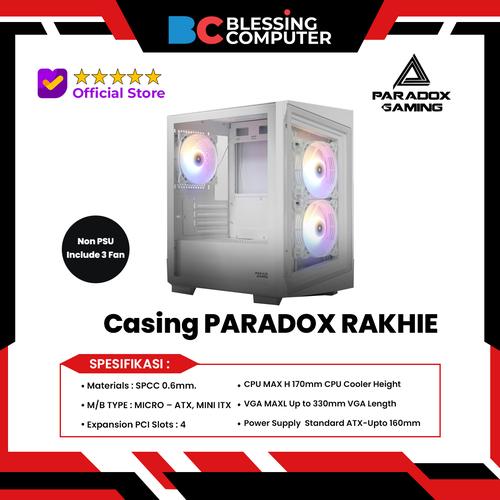 Promo Casing PARADOX GAMING RAKHIE Inlcude 3 fan White Cicil 0% 3x ...