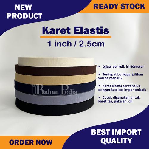 Jual [Roll 40meter] Karet Elastis Halus Tebal Premium Import 1inch 2 ...