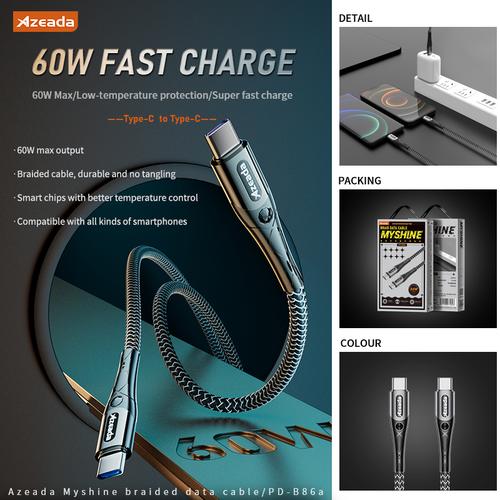 Jual AZEADA Myshine Series Data Cable (PD-B86) - Iphone: PD-B86i ...