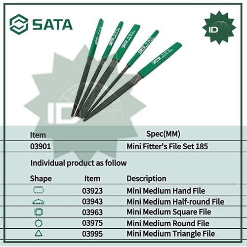 Jual Kikir Mini File Set 03901 Sata 5 Pc. Mini File Set 185MM - Japan ...