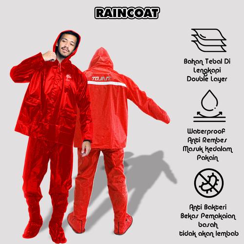 Jual Jas Hujan Double Layer Tebal Jas Pria WaterProof Anti Bakteri ...