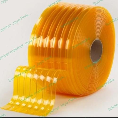 Jual PVC Curtain Yellow Bertulang / Tirai PVC Strip Ribbed 2mm x 20cm x ...