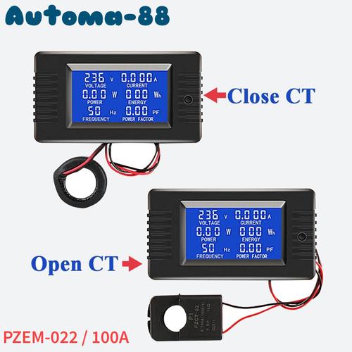 Jual PZEM-022 CT 100A Open Close Voltage Ampere Watt Kwh Power Factor ...