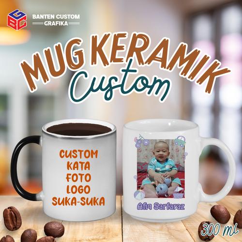 Jual Mug Keramik Desain Custom Kata dan Poto desain suka suka - Putih ...
