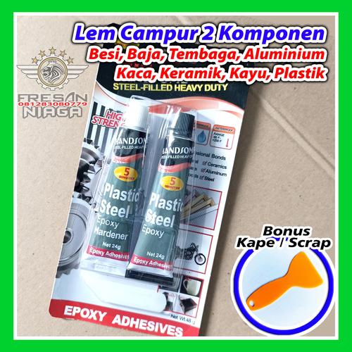 Promo Lem Besi Epoxy Lem Campur Tahan Panas Lem Metal Baja Kaca Keramik ...