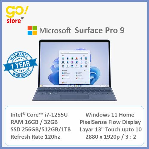 Jual Microsoft Surface Pro 9 i7-1255U 16/32GB 256/512/1TB - GRAPHITE ...