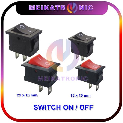 Jual Saklar Power On Off Mini Rocker Switch Besar Kecil Merah Hitam 2-P ...