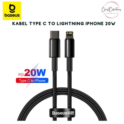 Jual BASEUS KABEL DATA IPHONE 12 TYPE C TO LIGHTNING FAST CHARGING 20W ...