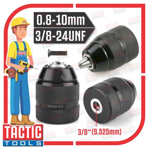 Jual Kepala Mesin Bor Metal Keyless Drill Chuck 10mm 3/8-24UNF - Kota ...